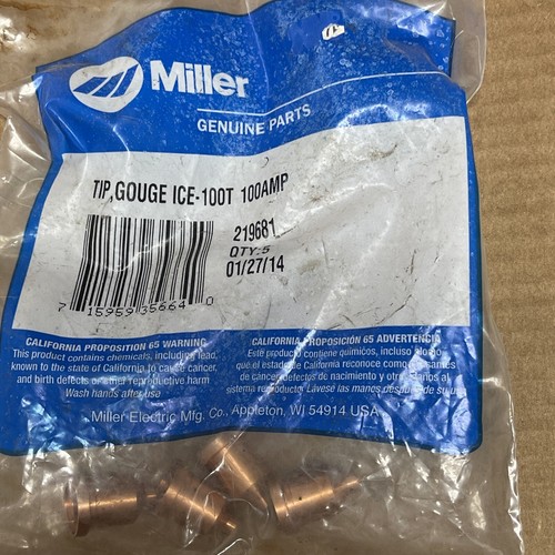 Miller 219681 Tip Gouge Ice-100T 100 Amp 5 pack 715959356640| eBay