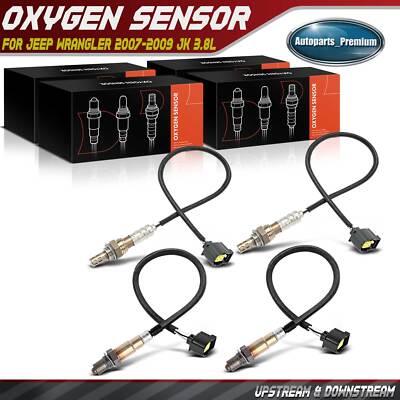4x Upstream and Downstream O2 Oxygen Sensors for Jeep Wrangler JK 2007 ...