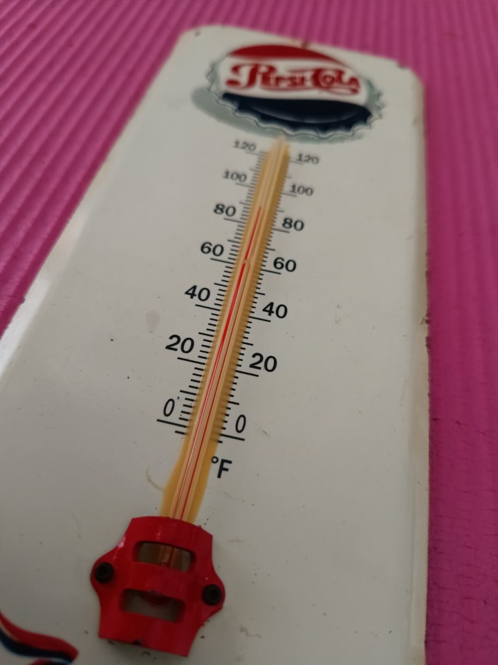 Vintage Pepsi cola Thermometer Tin merchandise advertising NO Porcelain ...