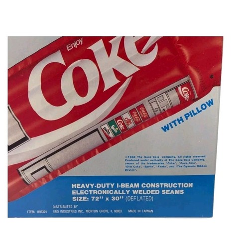 Vintage Coke Machine Coca Cola Heavy Gauge Pool Float Raft Pillow 72" x ...