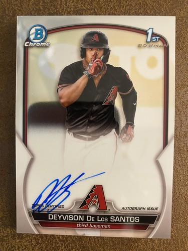 2023 Bowman Chrome Deyvison De Los Santos Auto 1st #CPA-DD Diamondbacks/Marlins | eBay