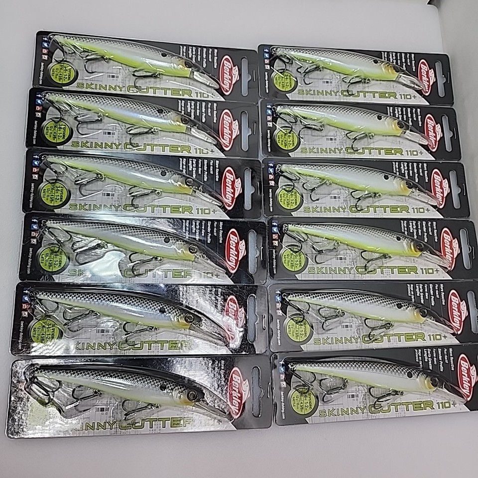 12 BERKLEY SKINNY CUTTER 110 SHALLOW 4-3/8" Jerk Bait Lot 7/16OZ Lures ...