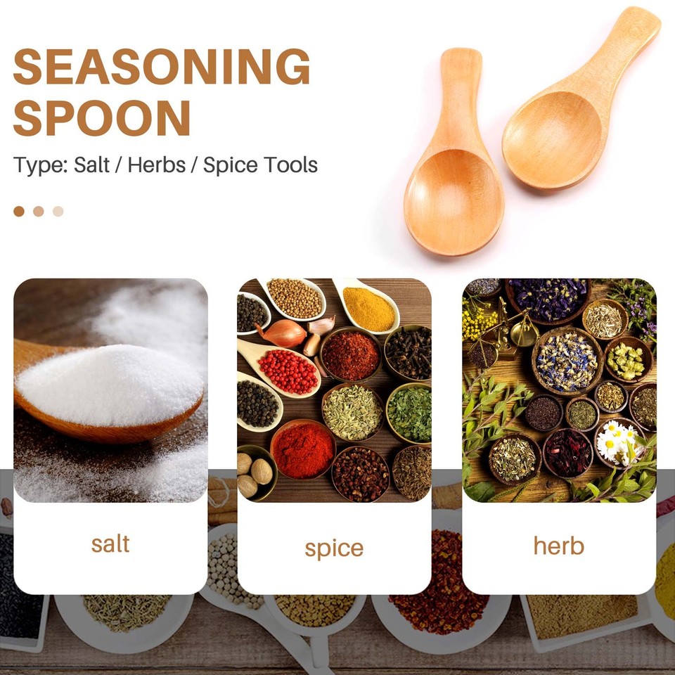 Small Wooden Spoons Tasting Spoons Condiments Salt Spoons for ...