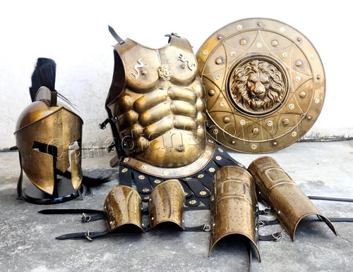 Handmade Muscle Jacket With Armor Spartan Loin Face Shield Halloween ...