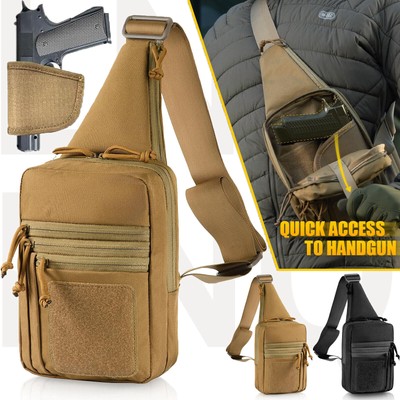 Tactical Gun Bag Pistol Holster Concealed Carry Chest Crossbody Pack ...