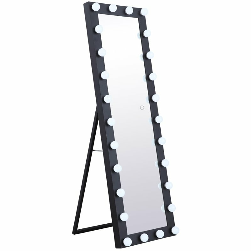 Elegant Decor Brenda 71" x 24" Plug in LED Vanity Standing Mirror in ...
