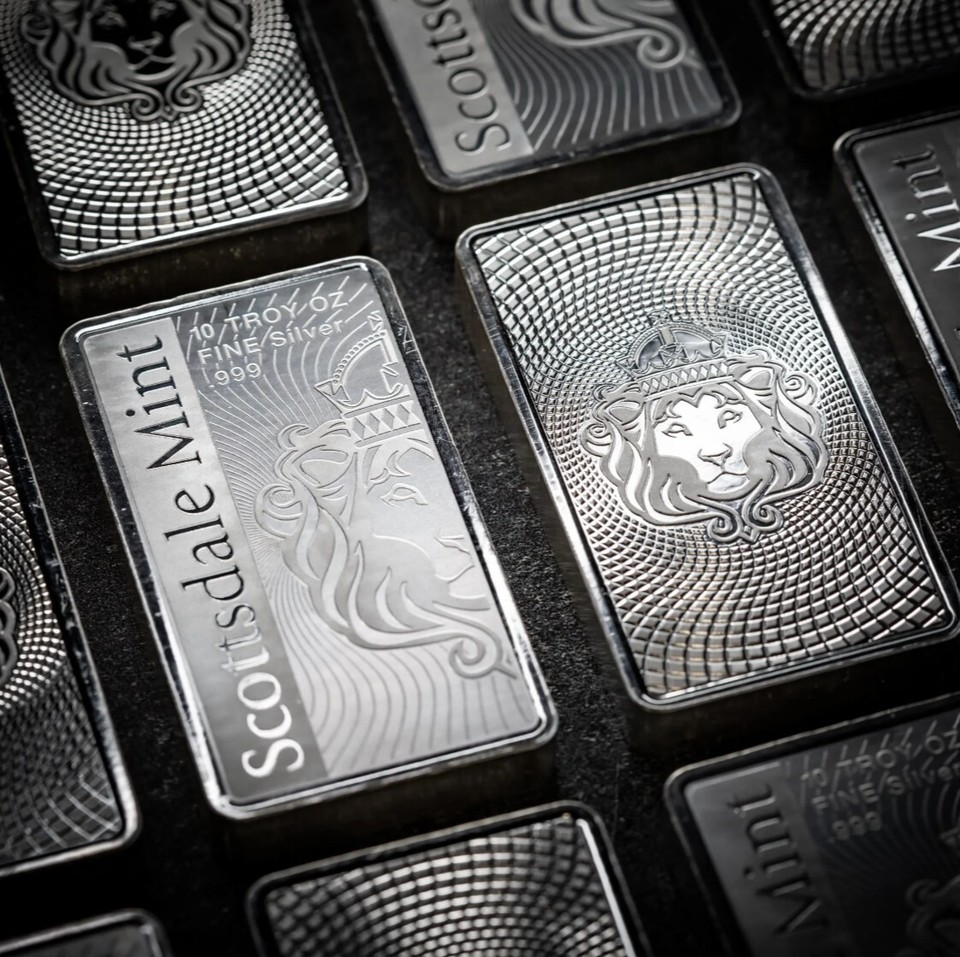 10 oz .999 Silver Bar - Scottsdale Mint VORTEX Silver Bullion Bar #A133 ...