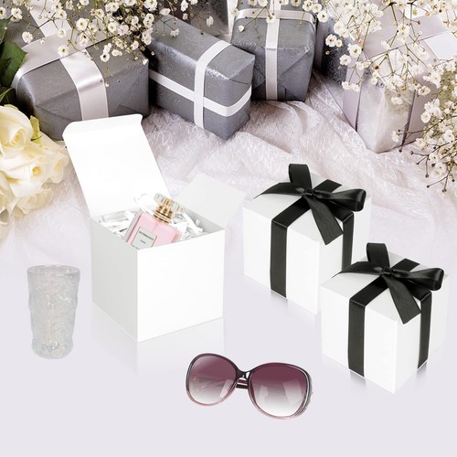 White Gift Boxes 5x5x5 30 Pack Paper Gift Boxes with Lids for Gift ...