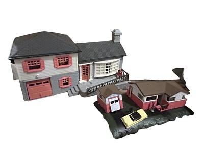 2 LOT Life-Like Train House VINTAGE HO 1/87 MODEL BUILDINGS TYCO #5 ...