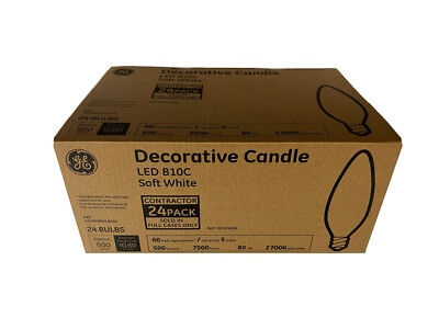 GE 24-Pack Decorative Candle LED B10C Soft White Light Bulbs w ...