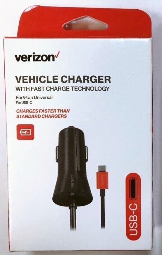 Verizon OEM Type C USB-C 6ft. 9.2V/3A Vehicle Car /Wall Home Quick Fast ...