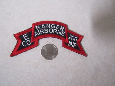 PATCH MILITARY OLDER TAB SCROLL SEW ON COLORED RANGER AIRBORNE E CO 200 ...