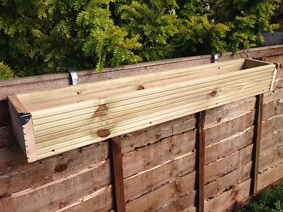 Over the Fence Panel - Hanging Balcony Wooden Planter Window Box ...