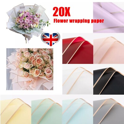 20Pcs Waterproof Flower Gift Wrapping Paper Florist Bouquet Packaging ...