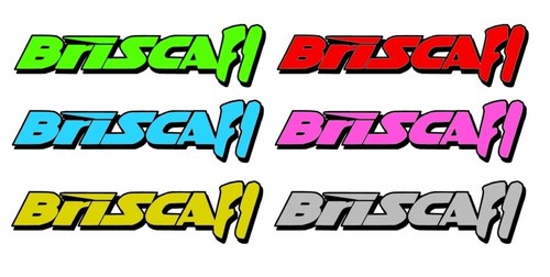 BRISCA F1 stock car vinyl sticker logo GLITTER and black 190x50mm free ...