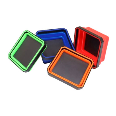 US PRO Magnetic Tray Set of 4 Collapsible Oil Resistant Magnetic Parts ...