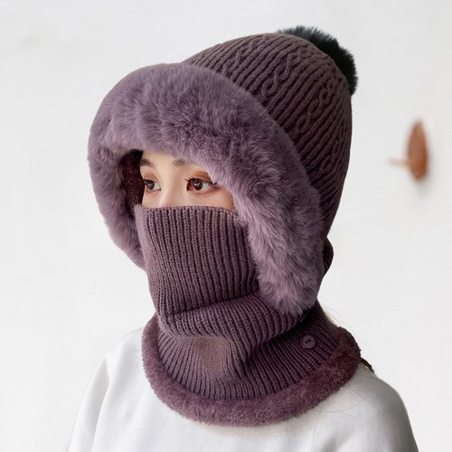 Knitted Hat Soft Protects Neck Winter Thermal Ladies Neck Gaiter Warmer ...