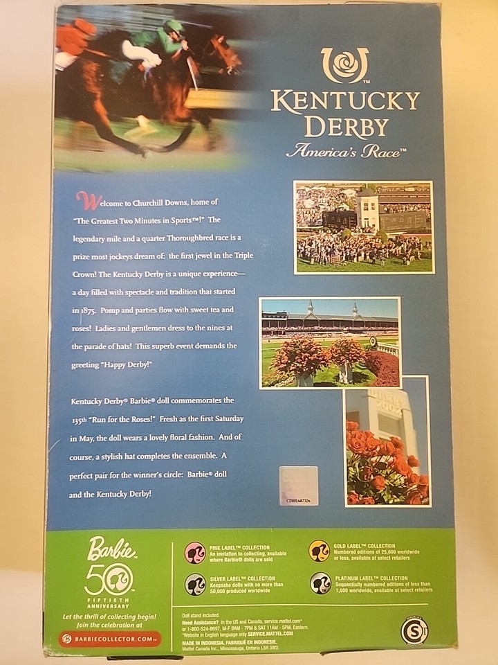 Kentucky Derby Barbie Doll Pink Label Barbie Collector 2008 P4755 | eBay