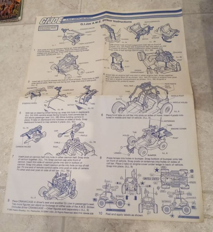 Vintage 1985 GI Joe A.W.E. Striker Complete w/ instructions, inserts ...