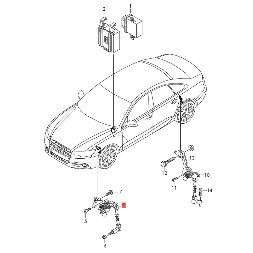 Genuine OEM Headlight Level Sensor for Audi 4H0941285H for sale online ...
