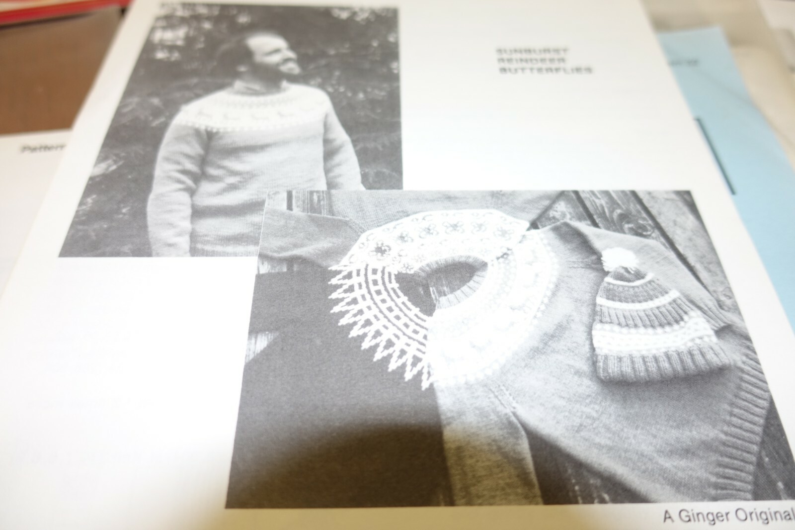 Vintage Ginger Original Knitting Pattern 20 Sunburst, Reindeer ...