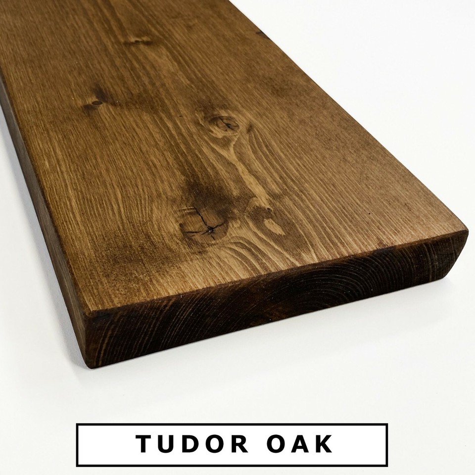 Rustic Flat Floating Shelf Solid Wood Chunky Handmade Oak Industrial ...