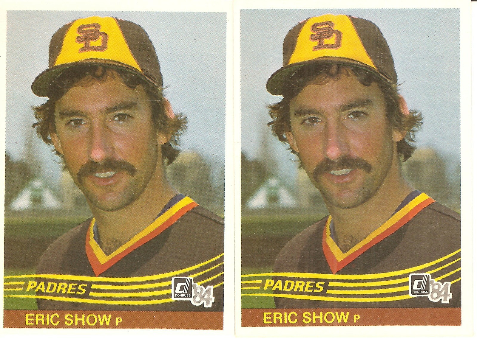 2 CARD 1984 DONRUSS ERIC SHOW BASEBALL CARD LOT #406 | eBay