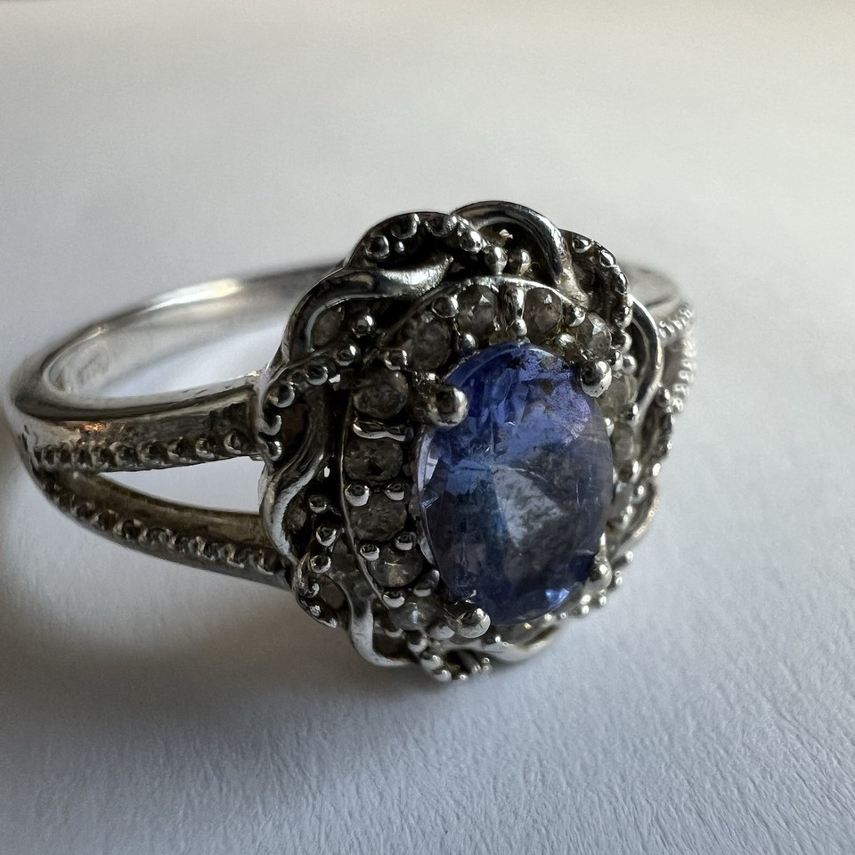 Sterling Silver Ring Marked JCB 925 Tanzanite Ring Size 10 | eBay