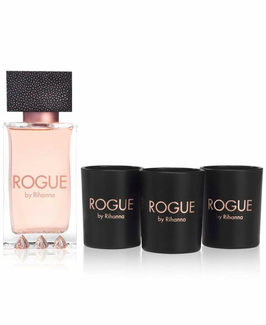 Rihanna Rogue Parfum Spray 4.2 oz 3 Scented Candles Gift Set for sale ...