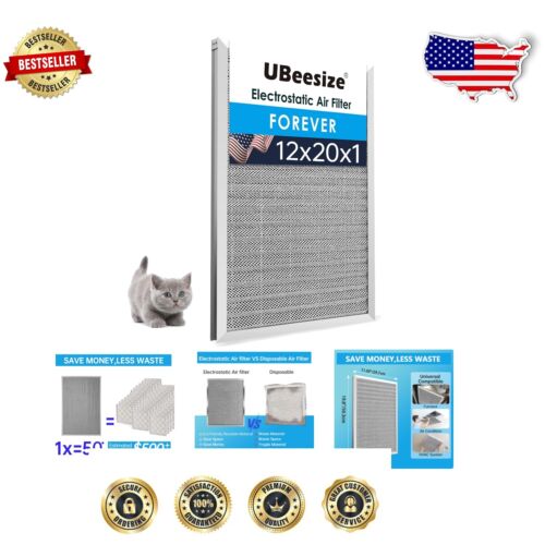 12x20x1 Permanent Air Filter - MERV 8, Eco-Friendly & Efficient Air ...