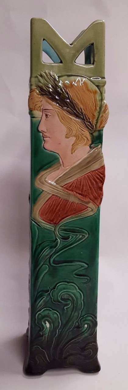 Gerbing and Stephan Art Nouveu Jungenstil/ Majolica Vase, Austrian ...