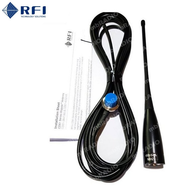 RFI CD61-4552-53 UHF 450-520MHz, 4dBq GROUND INDEP ANTENNA, BASE & 5M ...