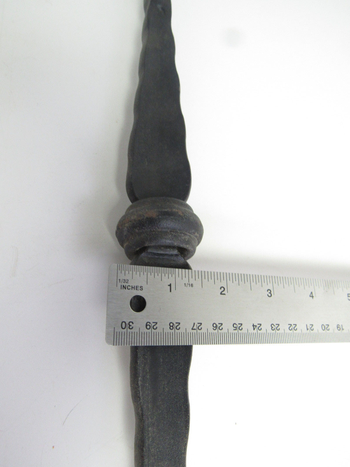 45" SOLID IRON DOUBLE ROUND KNUCKLE HAMMERED BALUSTER STAIR RAIL BLACK ...