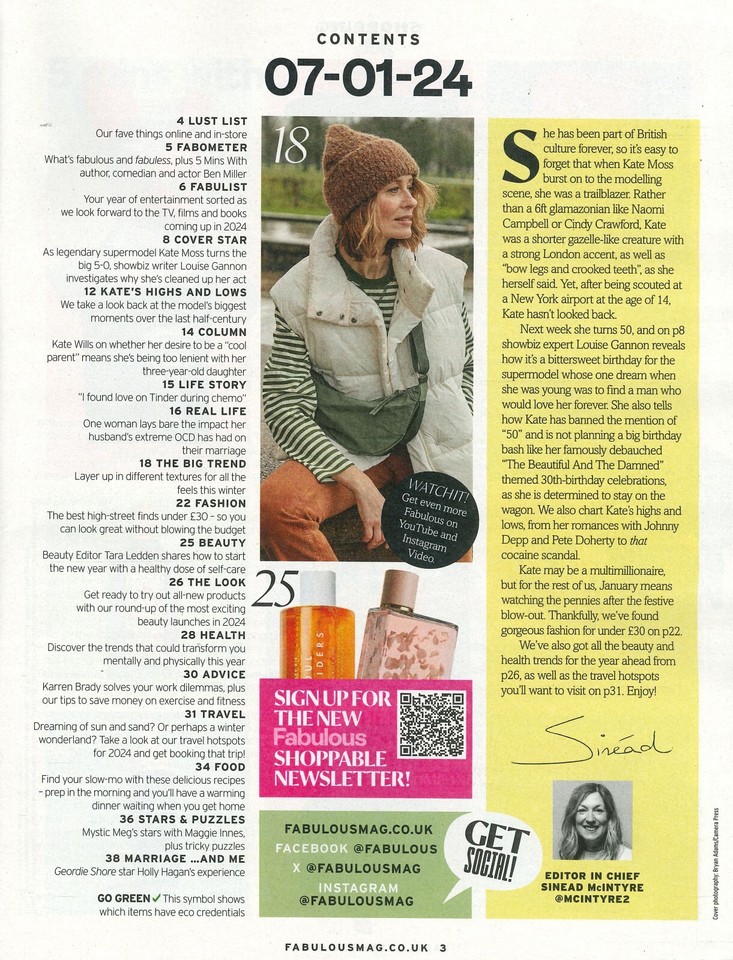 UK Fabulous Magazine: Kate Moss, Ben Miller, Holly Hagan, Karren Brady ...