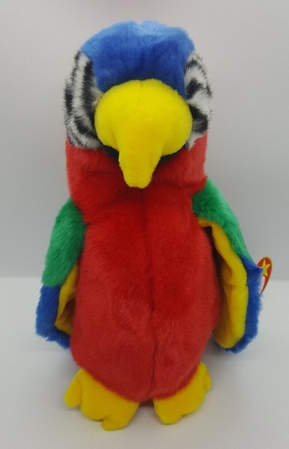 Ty Beanie Buddy Parrot Named Jabber 3rd Generation MINT Plush Toy 1999 ...
