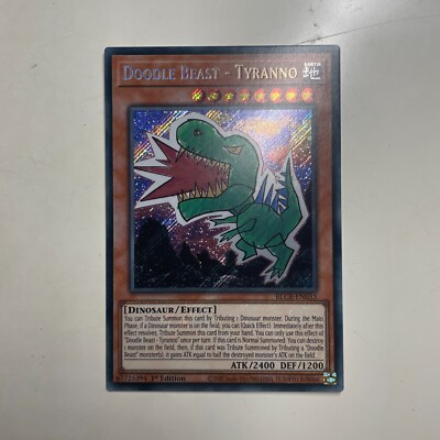 YUGIOH TCG - DOODLE BEAST - TYRANNO SECRET RARE BLCR-EN033 1ST EDITION ...