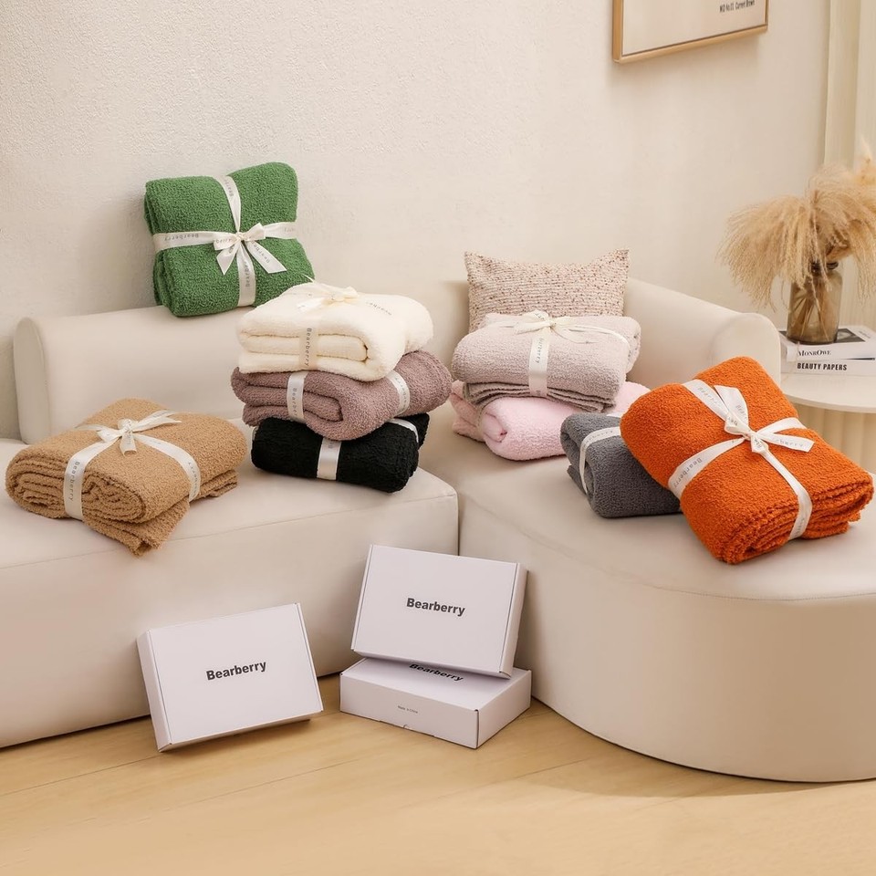 Super Soft Fluffy Throw Blanket Lightweight Cozy Warm Throw Blankets ...