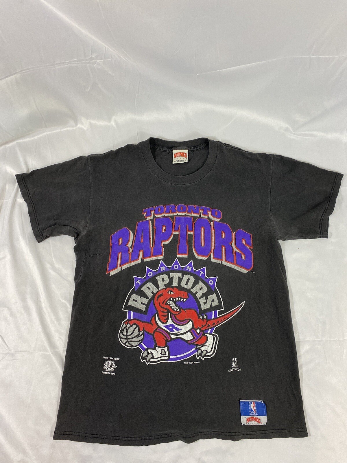 Vintage 1994 Toronto Raptors Faded Black Nutmeg 90s Y… - Gem