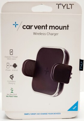 TYLT Wireless Car Vent Mount, Adjustable, QI Wireless Charging, Brand ...