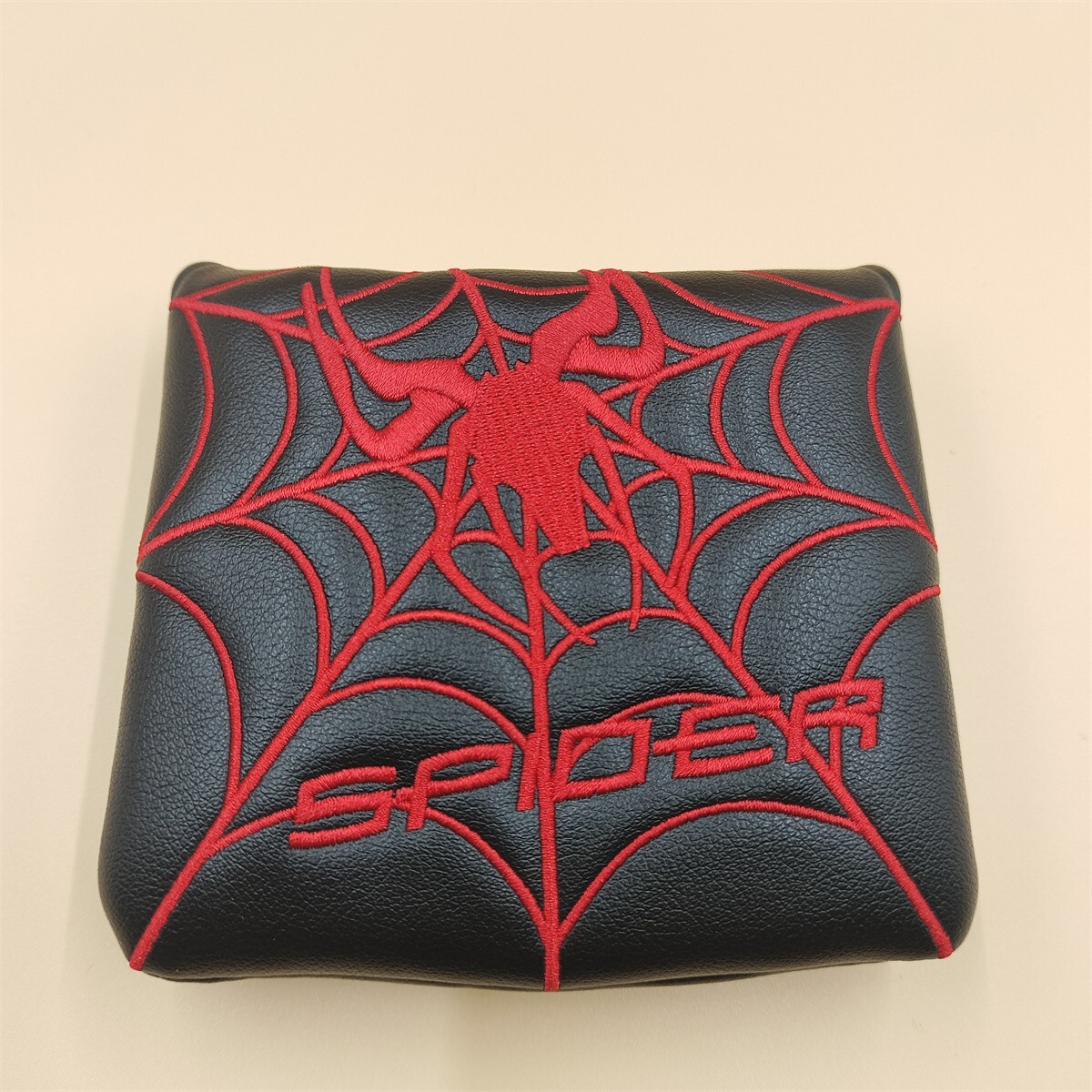 Premium Spider Web Black/Red Golf Putter Cover Square Mallet Headcover ...