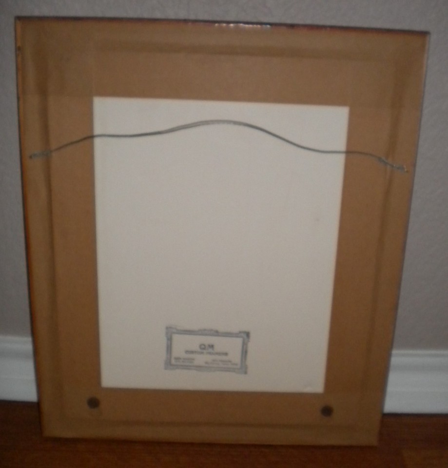 Original Crayon On Paper Folk Painting Bull's Cow's Skull Framed Matted ...