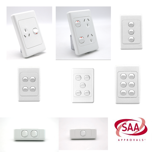 10A AMP Vertical Double Single Power Point Gang Wall Switch Socket ...