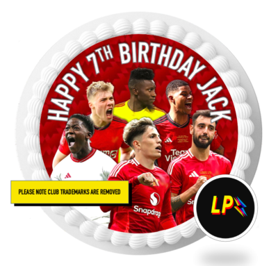 Man United Cake Toppers MANCHESTERS GLORY GLORY UNITED PERSONALISE