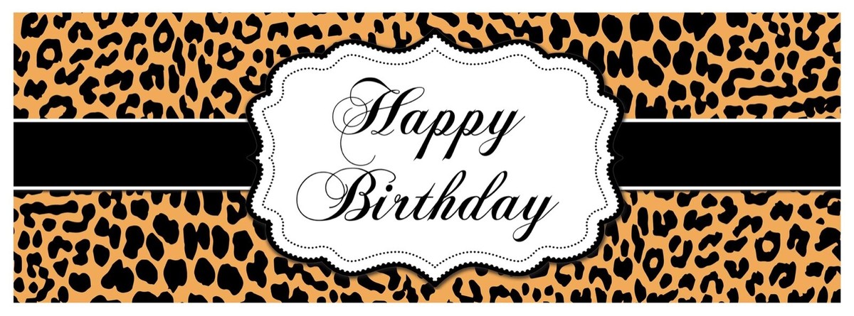 Zebra Print Happy Birthday Banner