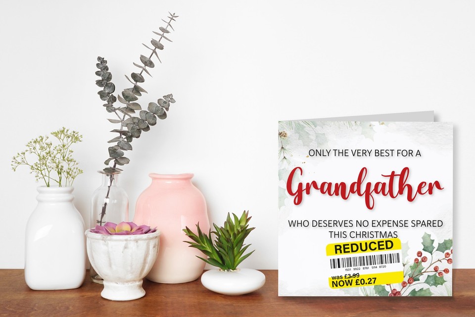 Funny Christmas Card for Grandfather, Reduced Sticker | eBay