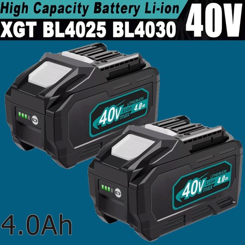 2X 4.0Ah 40Volt Battery for Makita BL4025 40V XGT Battery 100Wh BL4050 ...