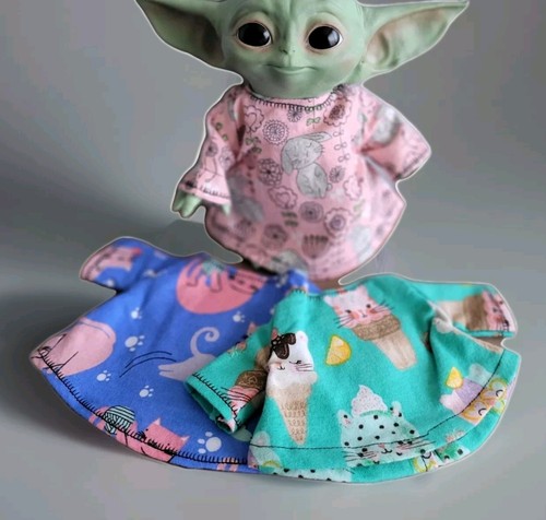 3 Outfits for 7.5" Grogu Baby yoda Hasbro dolls Girl Cat Pink Robe ...
