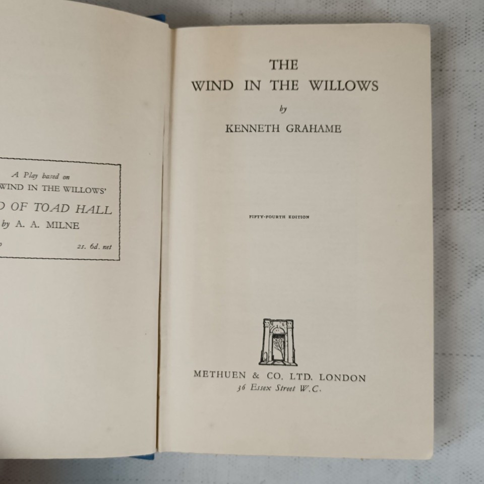 The Wind in the Willows by Kenneth Grahame Hardback 54th Edition 1937 ...