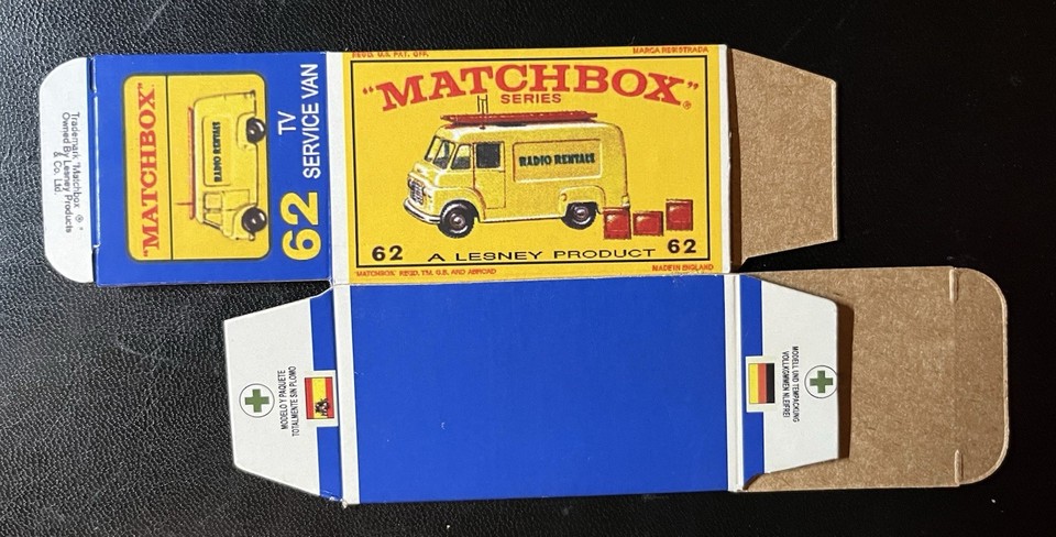 Matchbox Lesney #62 TV Service Van / Radio Rentals ‘64-‘69 Type E Repro ...