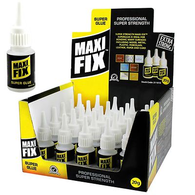 Box of 25 Bottles Mega Fix Super Glue 20g Quality Adhesive Bonding ...